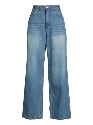 LOW CLASSIC Wide Leg Cotton Jeans - Blue