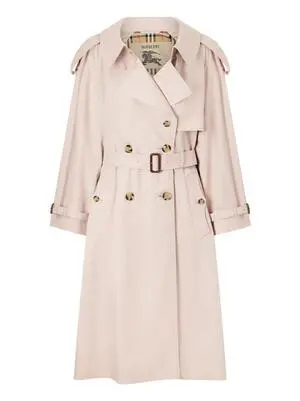 Burberry Fitzrovia Double-breasted Cotton-gabardine Trench Coat - Pink