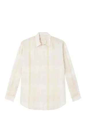 KAPTAIN SUNSHINE Checked Cotton-flannel Shirt - Yellow