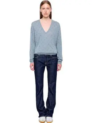 Zadig&Voltaire Rivy Embellished Cashmere Sweater Natural