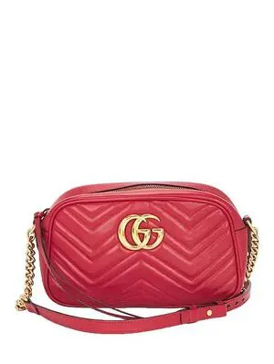 Undefined Gucci Gg Marmont Quilted Leather Shoulder Bag - Hibiscus Red