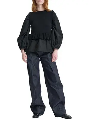 Cecilie Bahnsen Billie Knit Cotton-silk Vest - Black