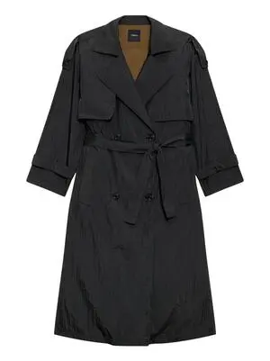 Theory Recycled Nylon Airy Trench Coat - Black