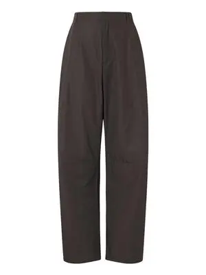 AMOMENTO Barrel-leg Cotton Trousers - Green