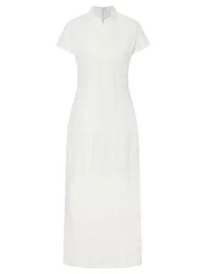 DESTREE Clelia Broderie Anglaise Cotton-poplin Midi Dress - White