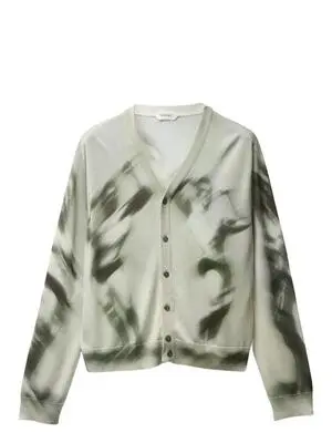 Versace Printed Silk Knit Cardigan - Neutrals