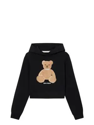 Palm Angels Teddy Bear Cropped Hoodie - Black