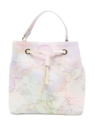ALVIERO MARTINI 1° CLASSE Map-print Bucket Bag - Pink