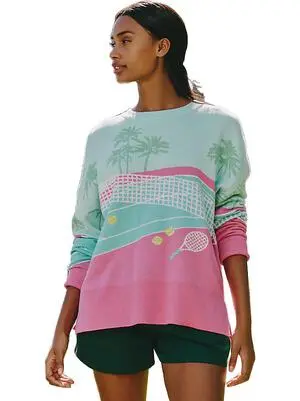 Beach Riot Callie Pullover Sweater - Blue Pattern