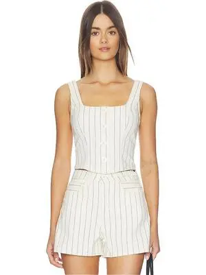 L'Agence Saga Button Front Top - Cream