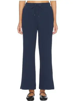 NEGATIVE UNDERWEAR Waffle Knit Cropped Track Pant - Navy
