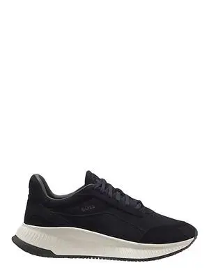 BOSS Suede Running Trainers - Dark Blue