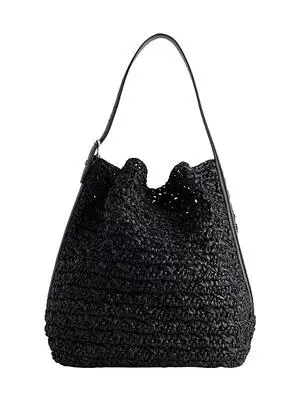 TOTEME Raffia Tote Bag - Black