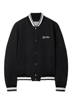 Off-White Script Cotgab Souvenir Varsity Jacket - Black