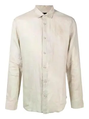 Armani Exchange Long-sleeved Linen Shirt - Grey