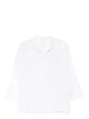 TRAME AUREE Cuff Blouse - White