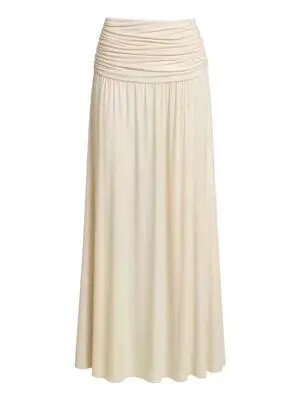 PINK FILOSOFY Gathered Linda Maxi Skirt - Neutrals