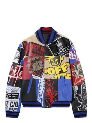 Off-White Patch Wool Varsity Jacket - Multicolor