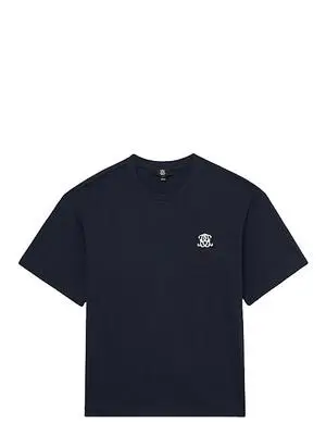 REISS Rainer Logo-embroidered Cotton-jersey T-shirt - Navy
