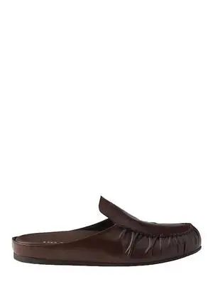 Prada Logo-print Leather Mules - Brown