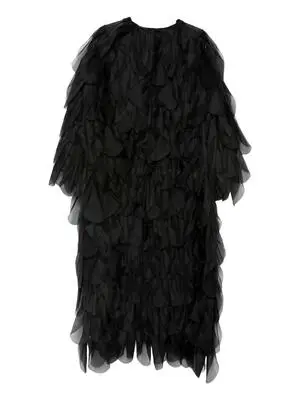 Max Mara Lauto Ruffled Coat - Black