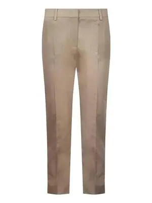 Max Mara Slim-fit Cotton-gabardine Trousers - Neutrals