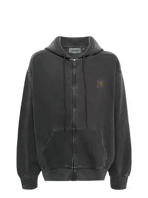 Carhartt Work In Progress Logo-appliqué Zip-up Hoodie - Grey