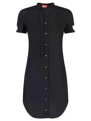 DIESEL® Button-up Dress With Cut-out Sleeves - Black