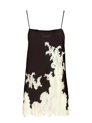 SEMICOUTURE Lace-appliqué Top - Brown