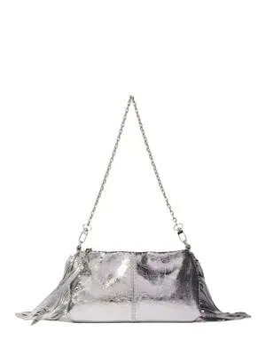 Maje Fringed-embellishment Clutch Bag - Silver