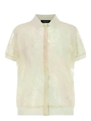 Fabiana Filippi Lace Detail Short Sleeve Cardigan - Neutrals