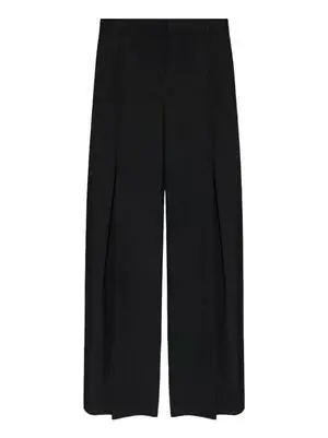 Casablanca Pleated Wide Leg Trousers - Black