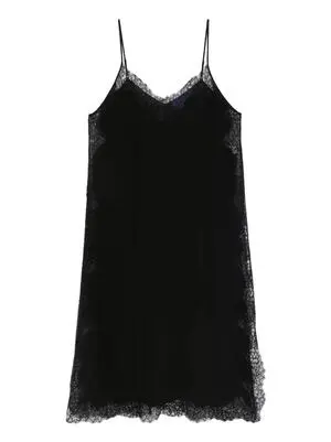 MES DEMOISELLES Lace Trim Top - Black