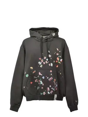 Mihara Yasuhiro Stickers Hoodie - Black
