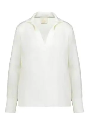 PAULA Diane V-Neck Long-Sleeve Blouse Neutrals
