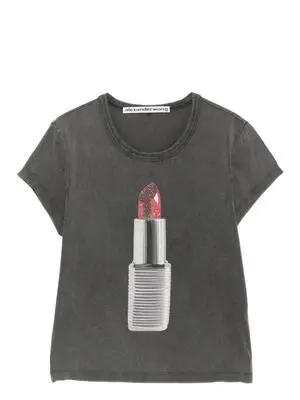 Alexander Wang Lipstick Print T-shirt - Grey