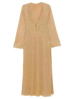 Oseree Ring-detail Maxi Dress - Neutrals