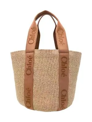 Chloé Large Woody Raffia Tote - Neutrals