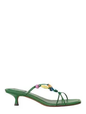 Polo Ralph Lauren Bead-detailed Leather Sandals - Green