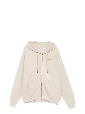 Off-White Hooded Zip Sweatshirt - Neutrals