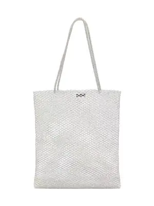 CORDERA Beaded Tote Bag - Silver