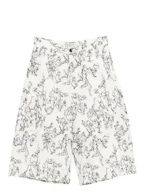 QASIMI Embroidered Bermuda Shorts - White