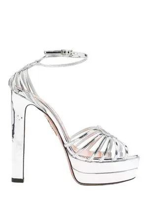 AQUAZZURA Sweetheart Platform Sandals - Silver