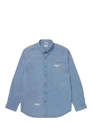AAPE BY *A BATHING APE Moonface Patch Button-down Shirt - Blue