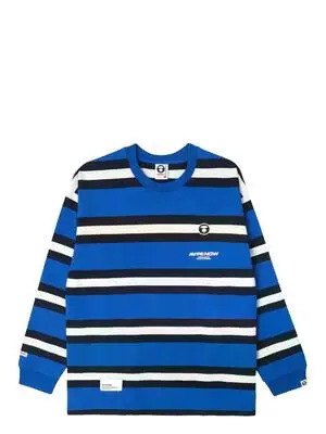 AAPE BY *A BATHING APE Moonface Striped Long-sleeve T-shirt - Blue