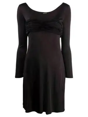Versace Ruched-detail Mini Dress - Red