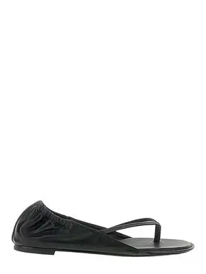 Jacquemus Ruched-heel Flat Sandals - Black