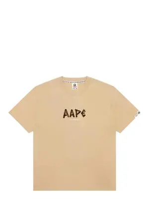 AAPE BY *A BATHING APE Logo-print Crew-neck T-shirt - Neutrals
