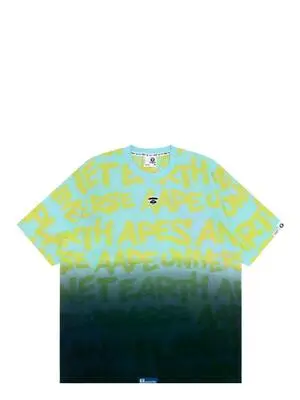AAPE BY *A BATHING APE Moonface-logo Patterned T-shirt - Blue