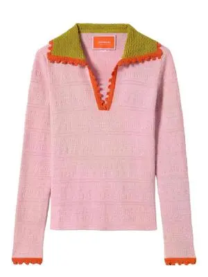La DoubleJ Picket Polo Jumper - Pink